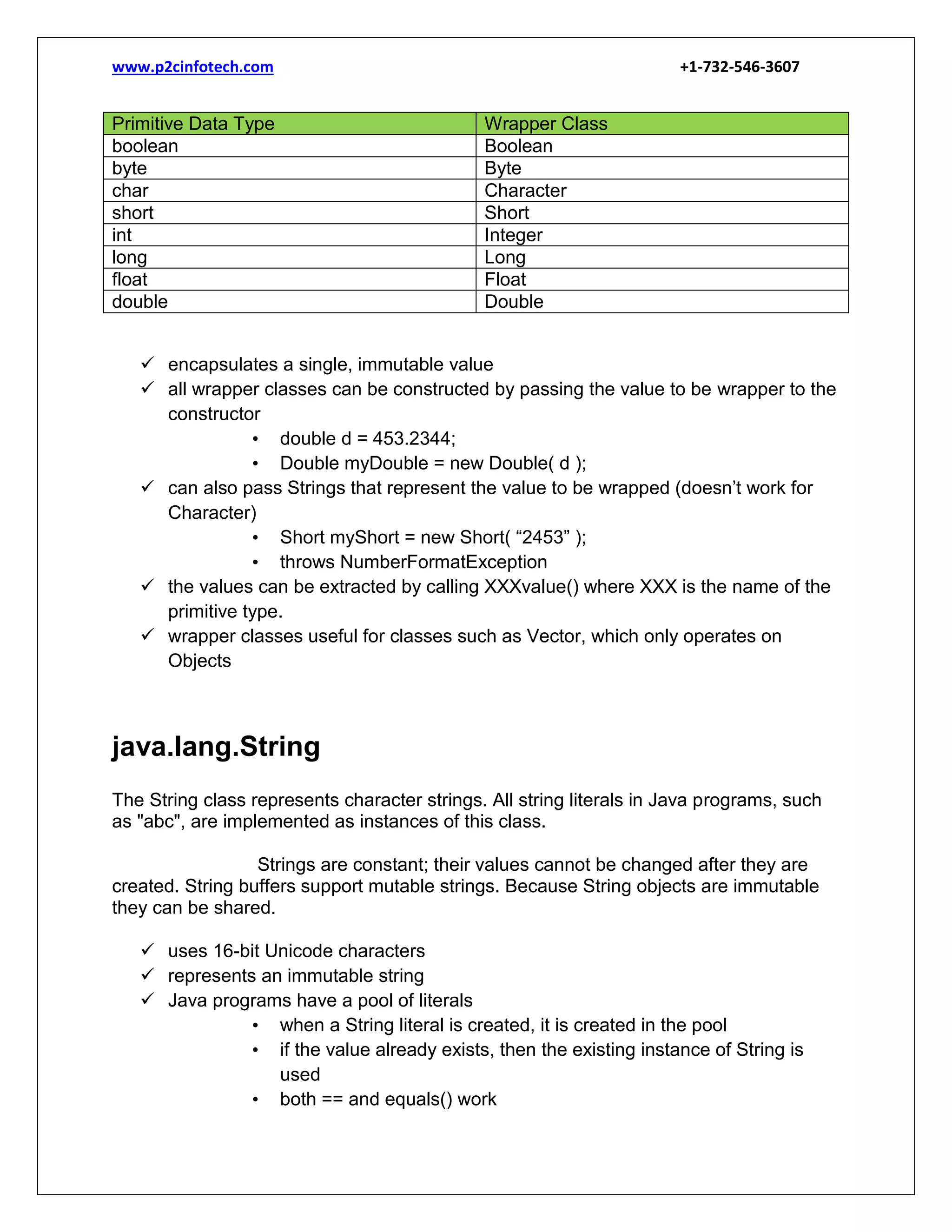 Fundamental classes in java | PDF