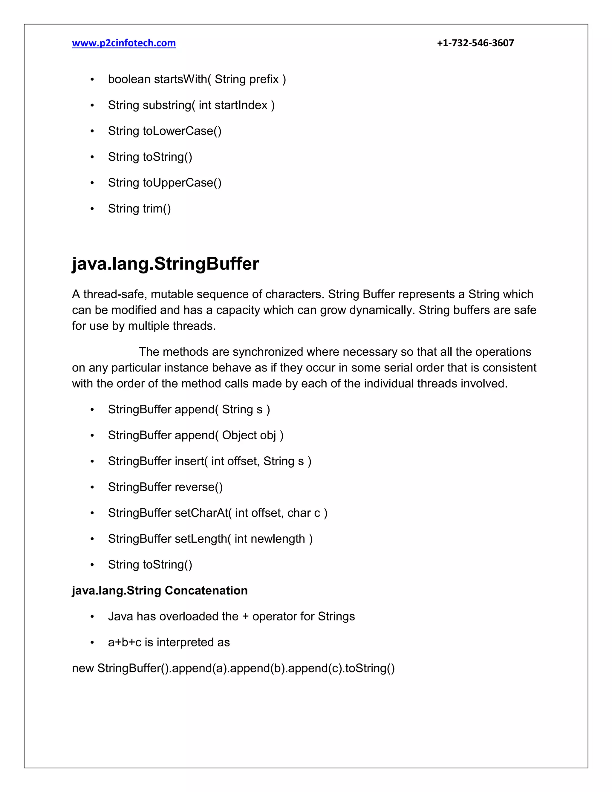 Fundamental classes in java | PDF