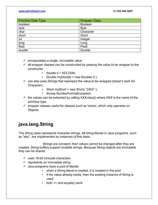 Fundamental classes in java | PDF