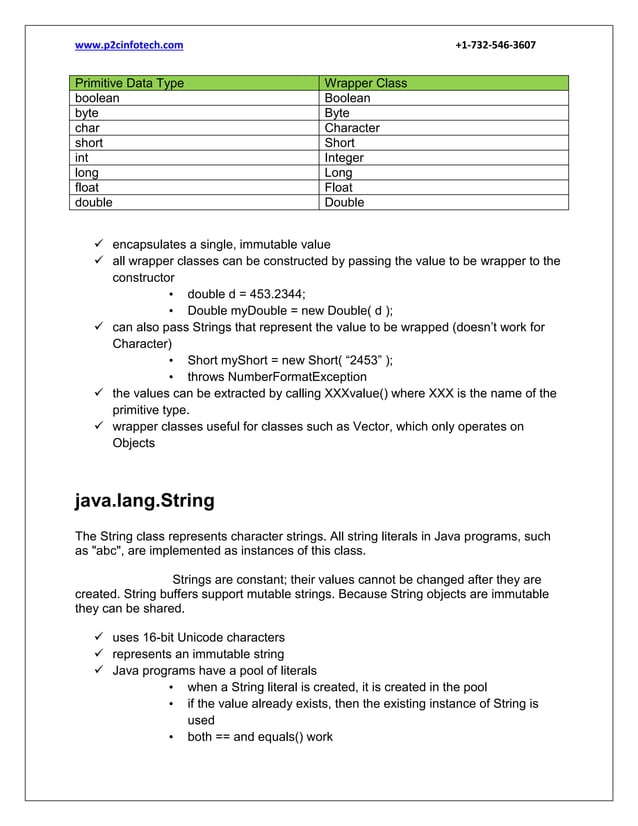 Fundamental classes in java | PDF