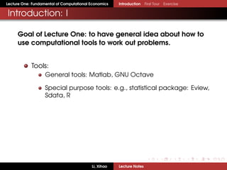 Lecture One: Fundamental of Computational Economics | PDF