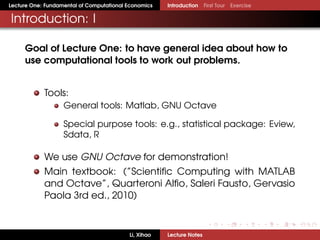 Lecture One: Fundamental of Computational Economics | PDF