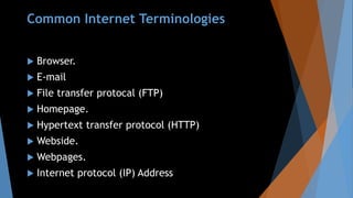 Fundamental concept of Internet with terminology.pptx