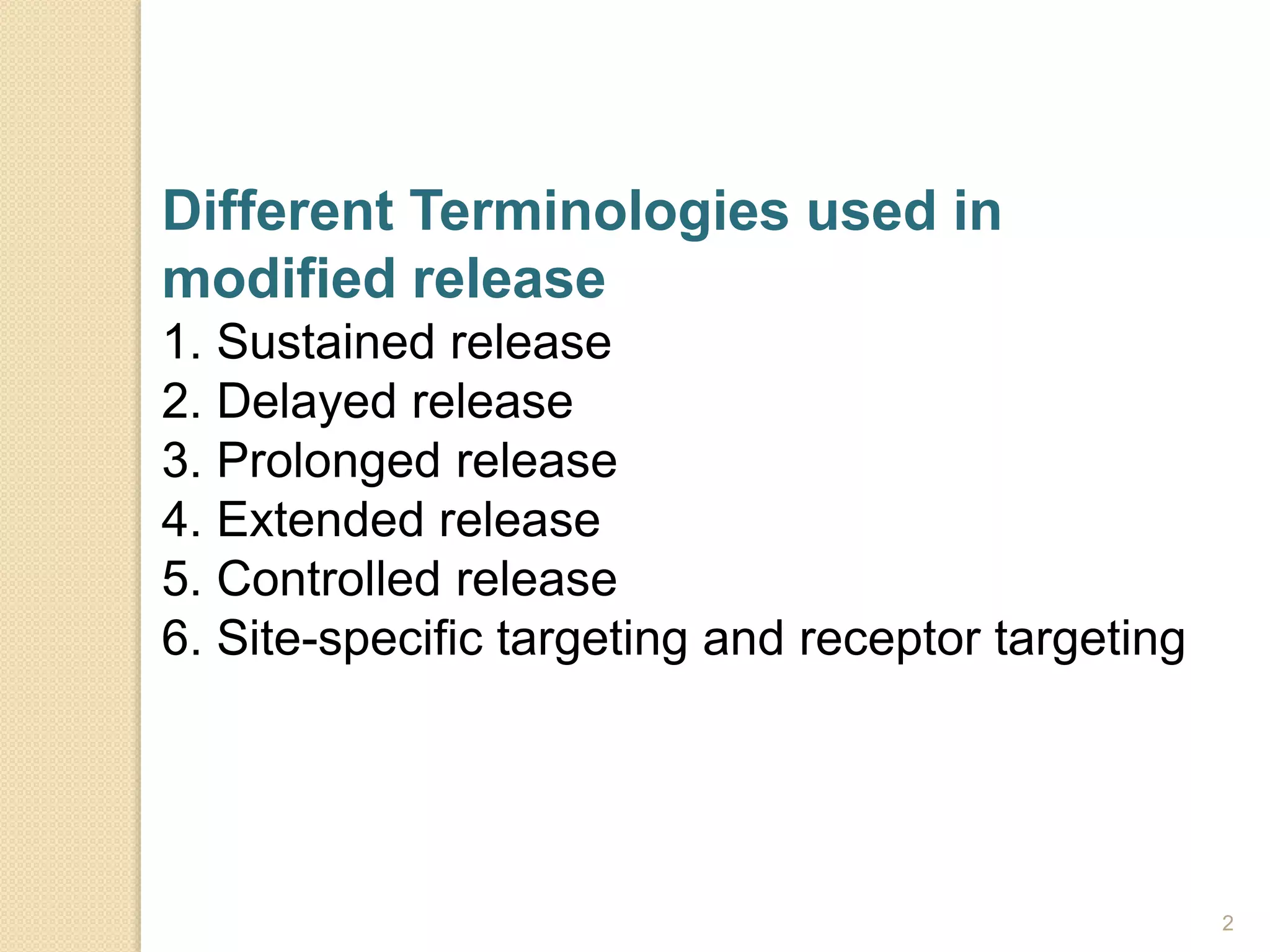 Fundamental concept of modified drug release | PPTX