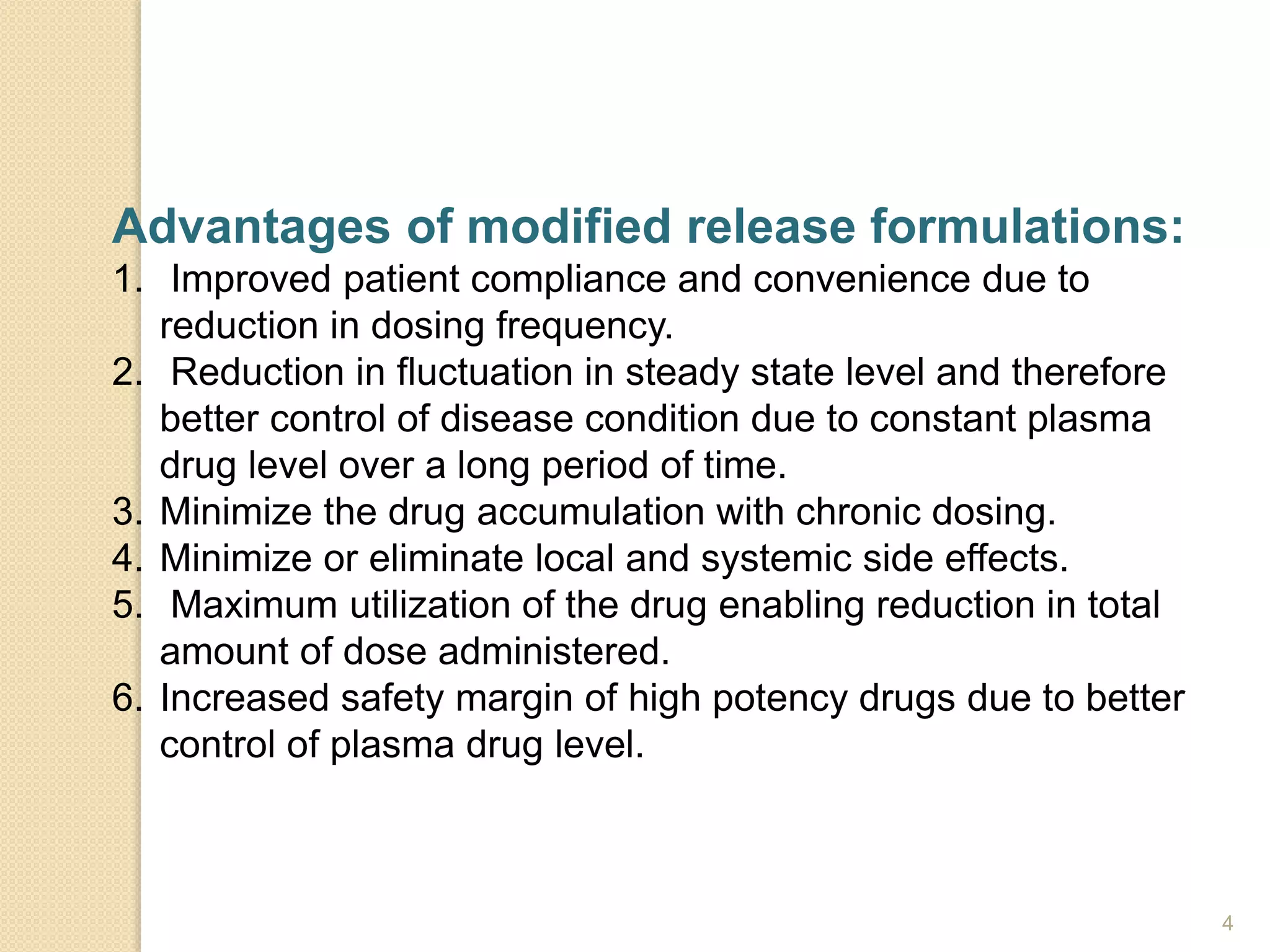 Fundamental concept of modified drug release | PPTX
