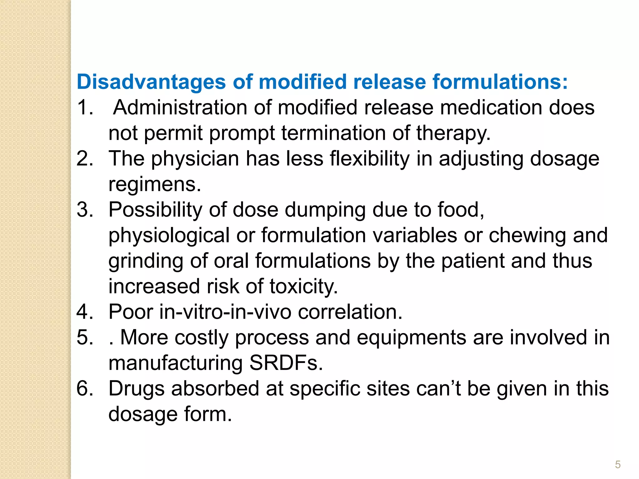 Fundamental concept of modified drug release | PPTX