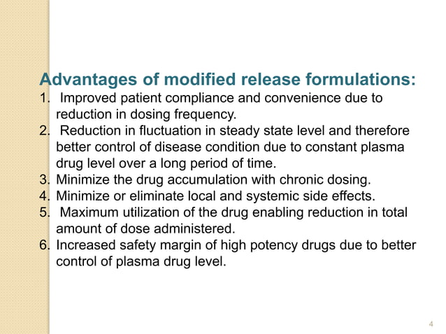 Fundamental concept of modified drug release | PPTX