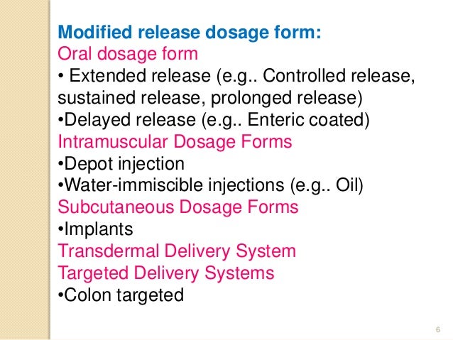 Fundamental concept of modified drug release