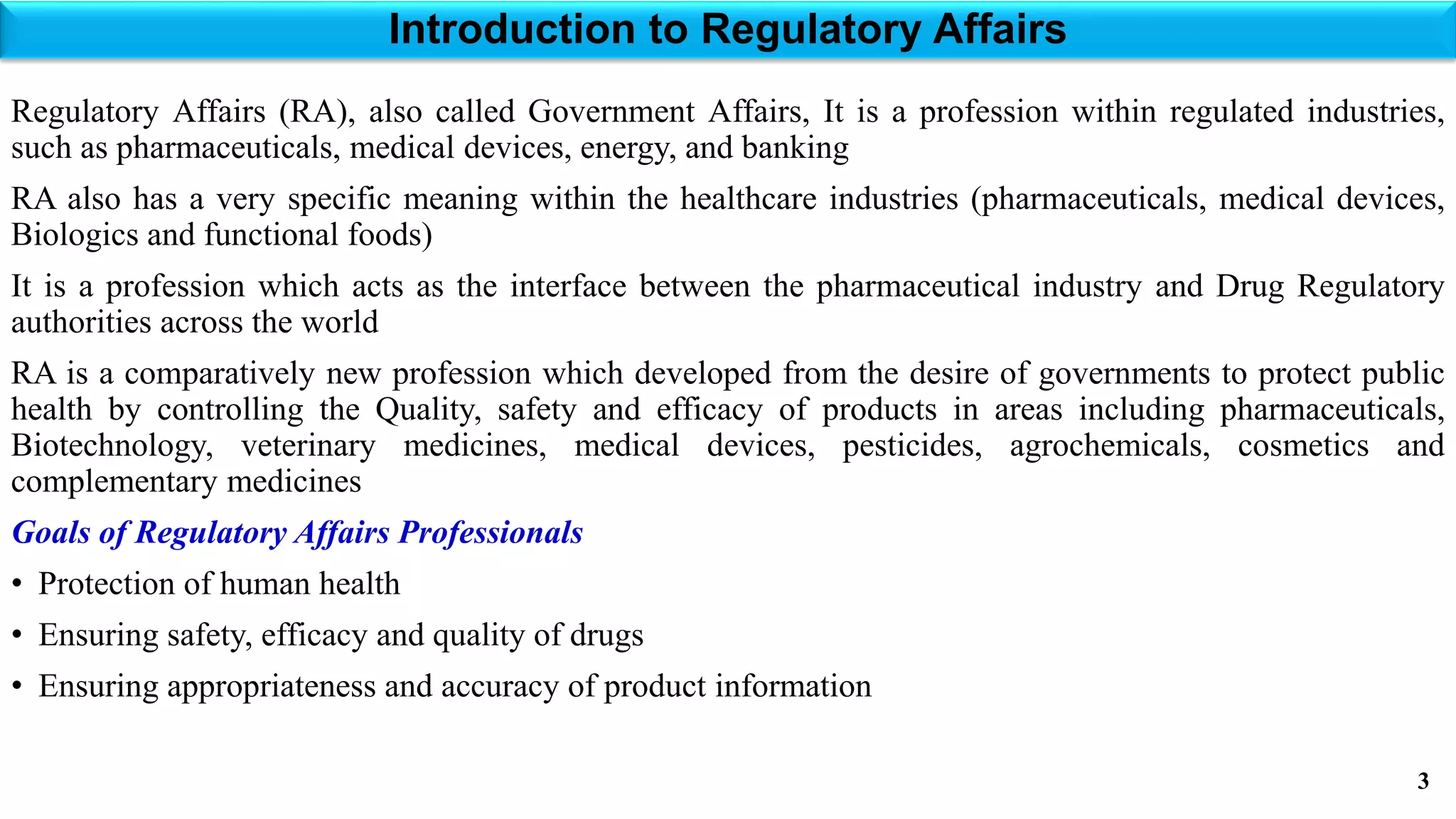 Fundamental concept of regulatory affairs in pharmaceutical ...