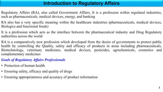 Fundamental concept of regulatory affairs in pharmaceutical ...
