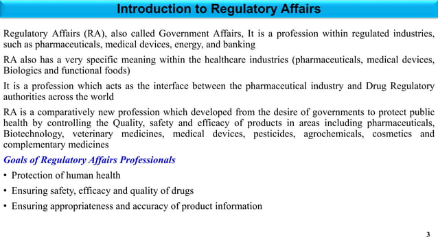 Fundamental concept of regulatory affairs in pharmaceutical ...