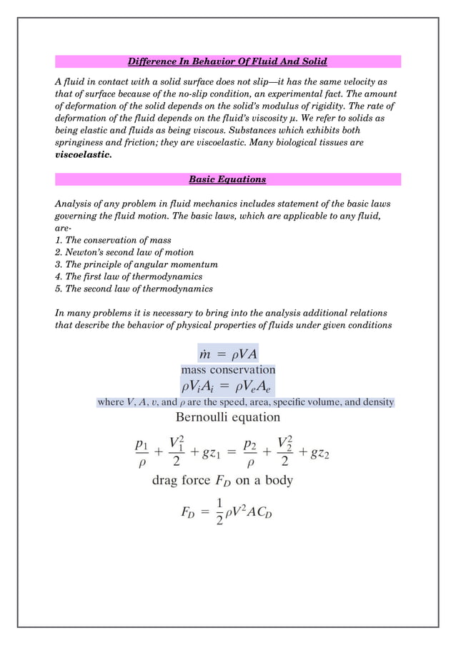 Fundamental concepts of fluid mechanics | PDF