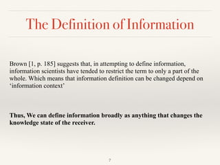 Fundamental concepts of information | PDF