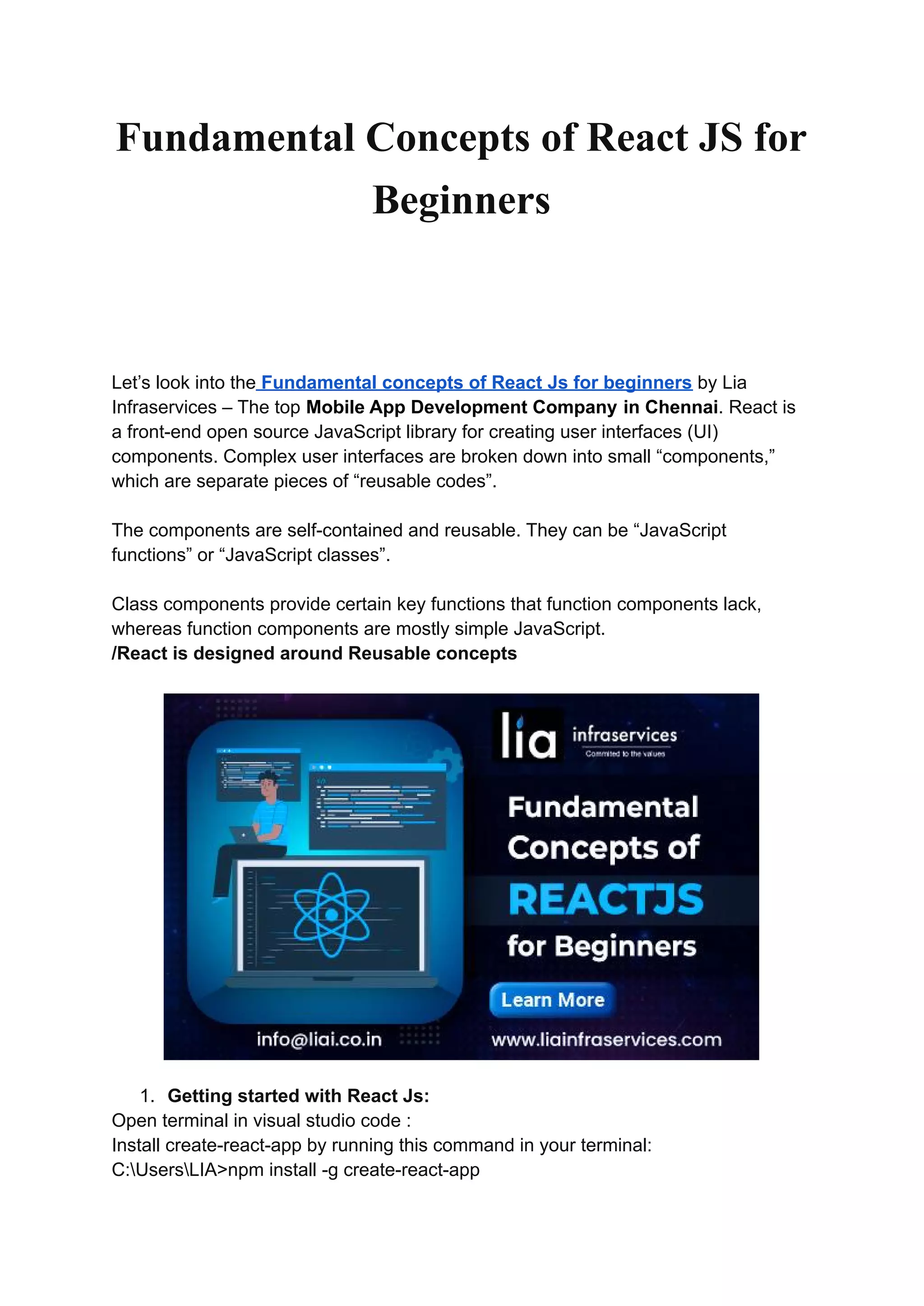 Fundamental Concepts Of React Js For Beginnerspdf