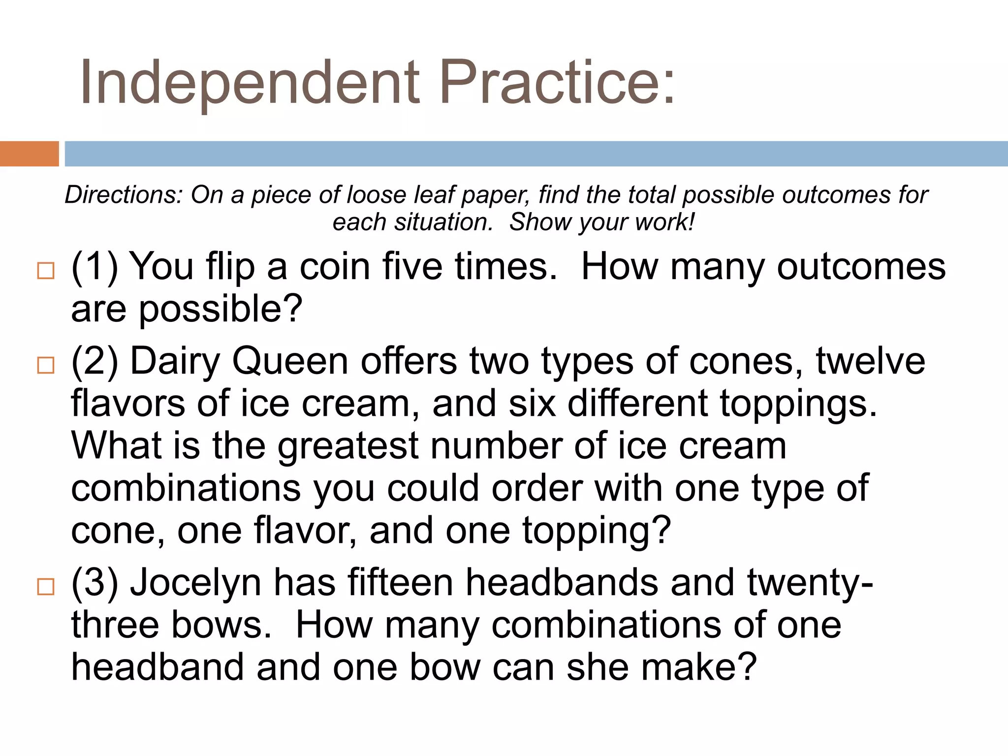 Fundamental counting principle powerpoint | PPTX