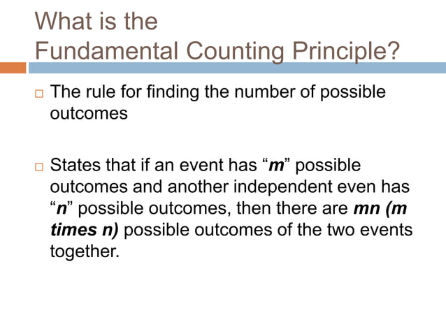 Fundamental counting principle powerpoint | PPTX