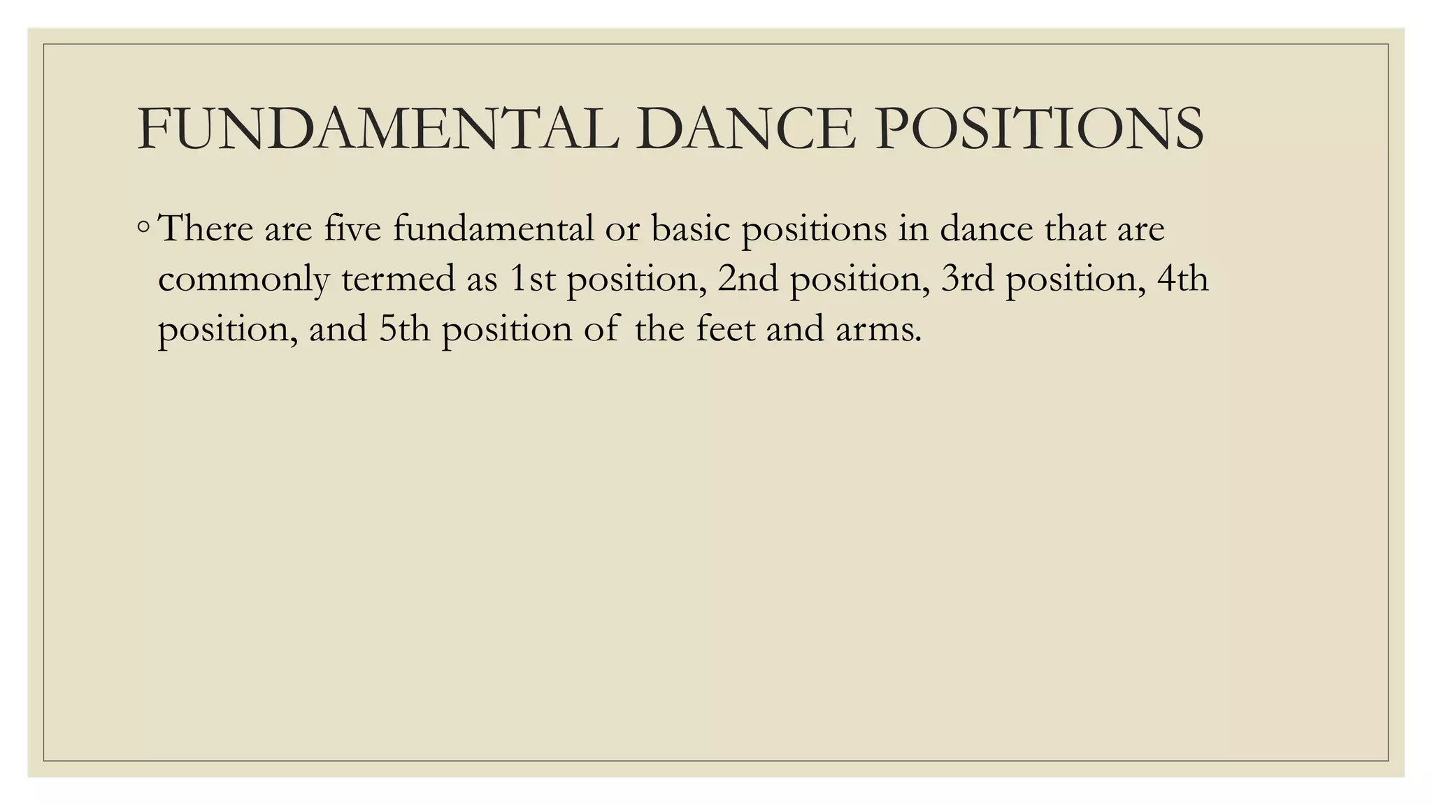 Fundamental dance positions | PPTX
