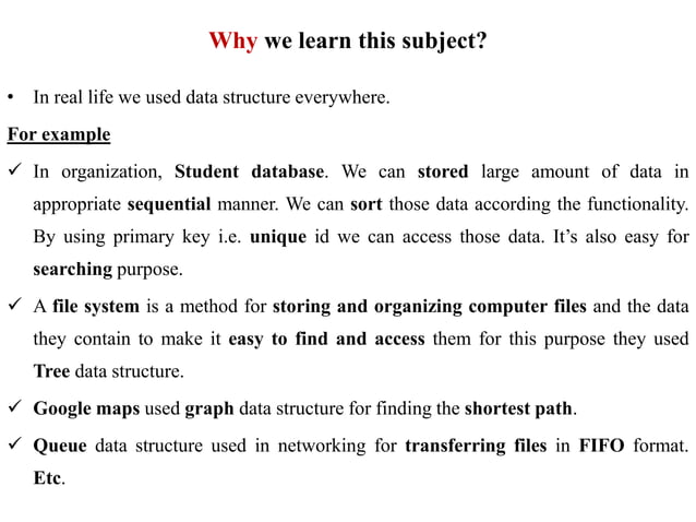 Fundamental data structure | PPTX | Databases | Computer Software and Applications
