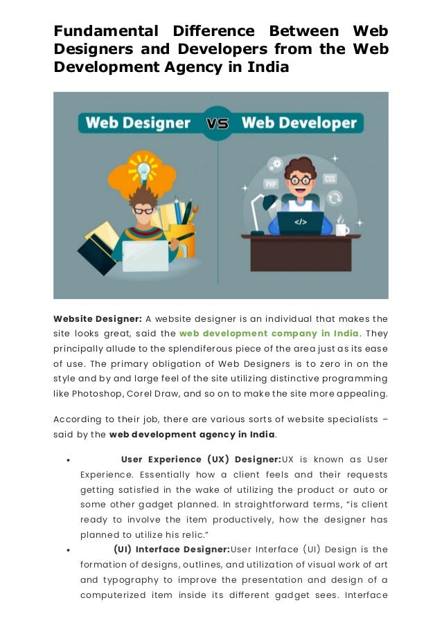 Fundamental difference between web designers and developers from the ...