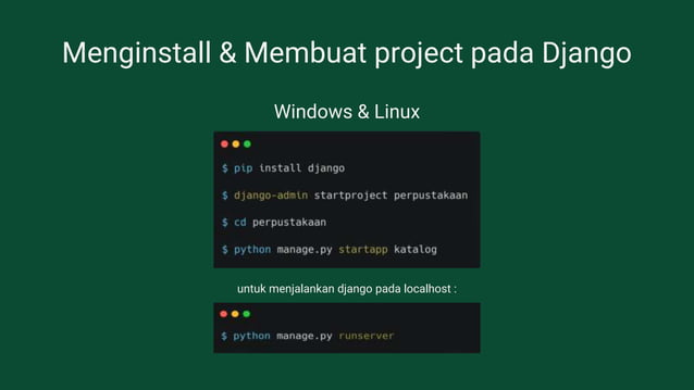 Fundamental Django, dan Contoh Program CRUD Katalog Buku Perpustakaan. | PPTX