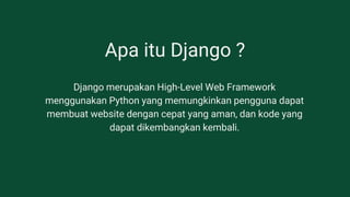 Fundamental Django, dan Contoh Program CRUD Katalog Buku Perpustakaan. | PPTX