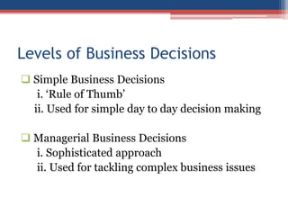 Fundamental economic concepts used in business decisions | PPTX