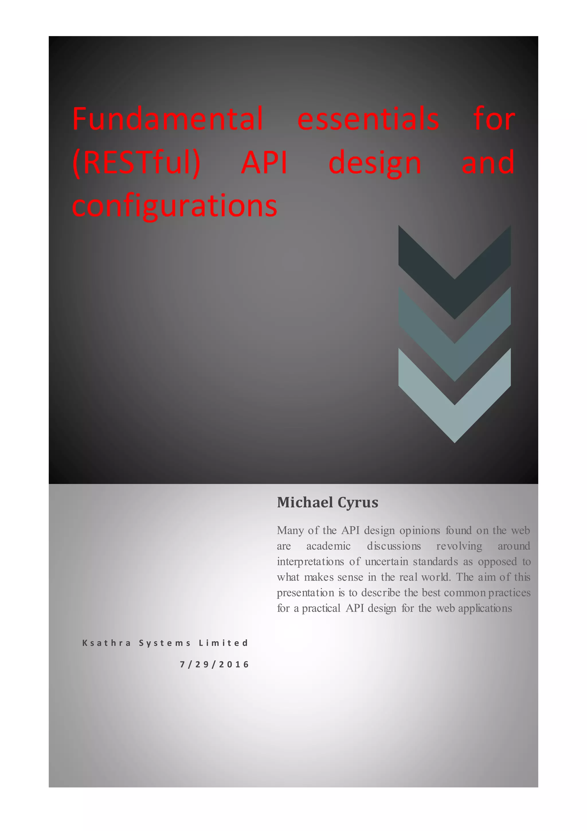 Fundamental essentials for api design | DOCX