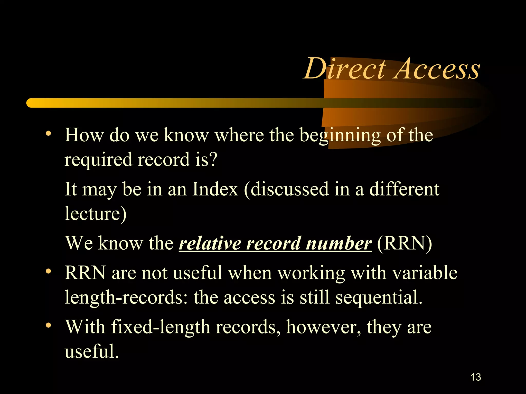 Fundamental file structure concepts & managing files of records | PPT