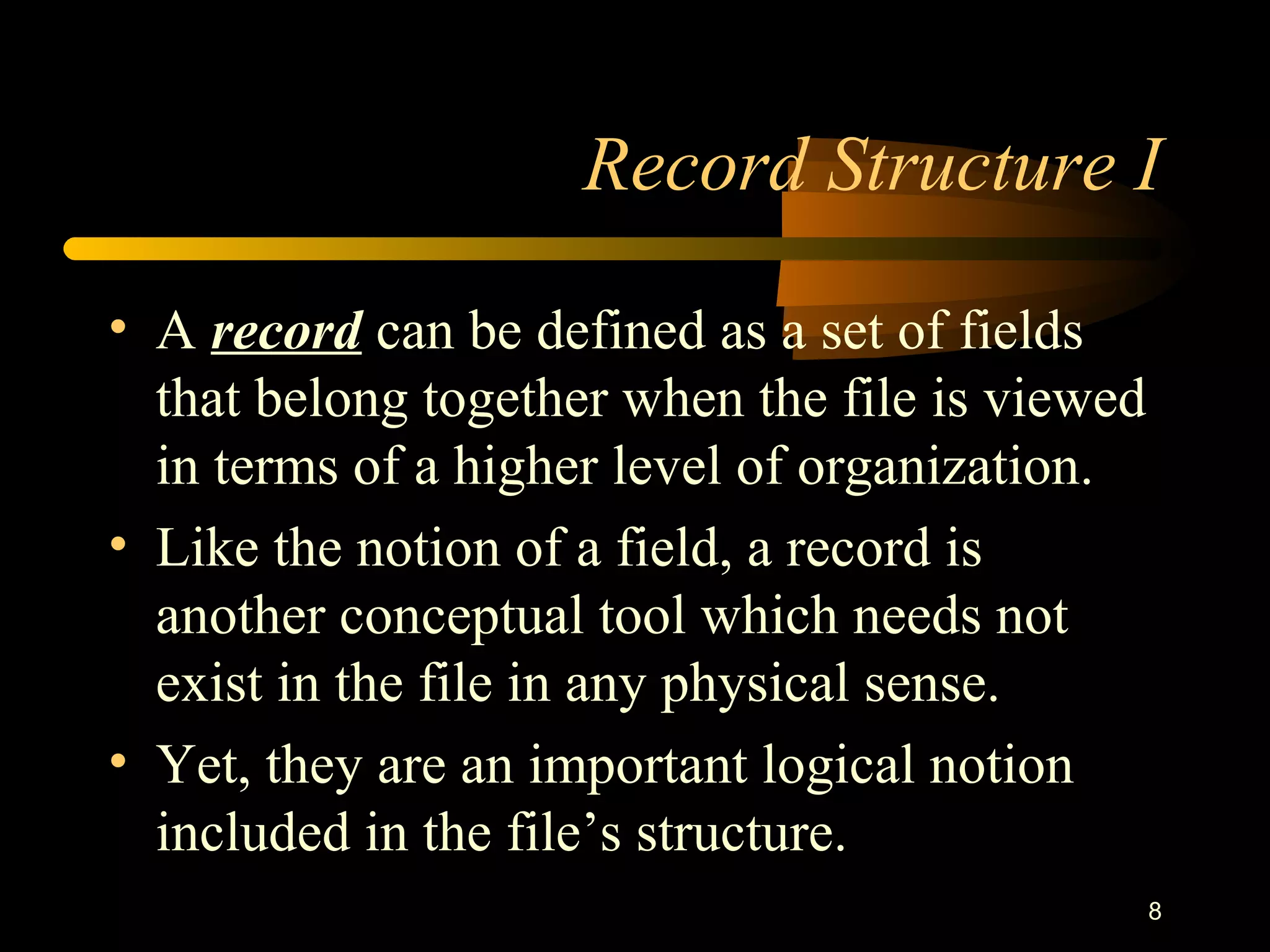 Fundamental file structure concepts & managing files of records | PPT