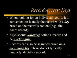 Fundamental file structure concepts & managing files of records | PPT