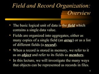 Fundamental file structure concepts & managing files of records | PPT