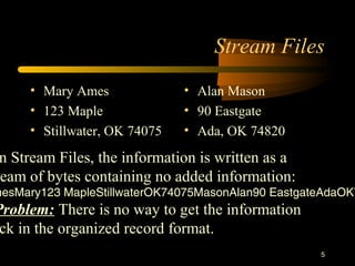 Fundamental file structure concepts & managing files of records | PPT