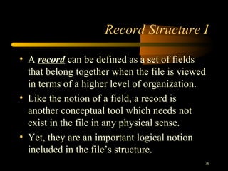 Fundamental file structure concepts & managing files of records | PPT | Databases | Computer ...