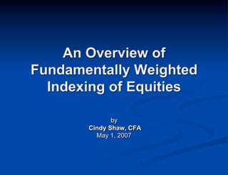Fundamental Indexing | PPT