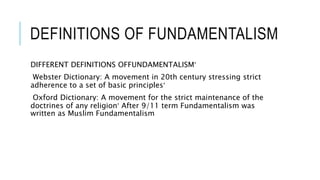 Fundamentalism Definition