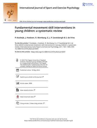 Fundamental movement skill interventions in young children a systematic ...