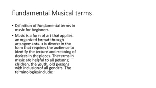 Fundamental musical terms pp | PPT