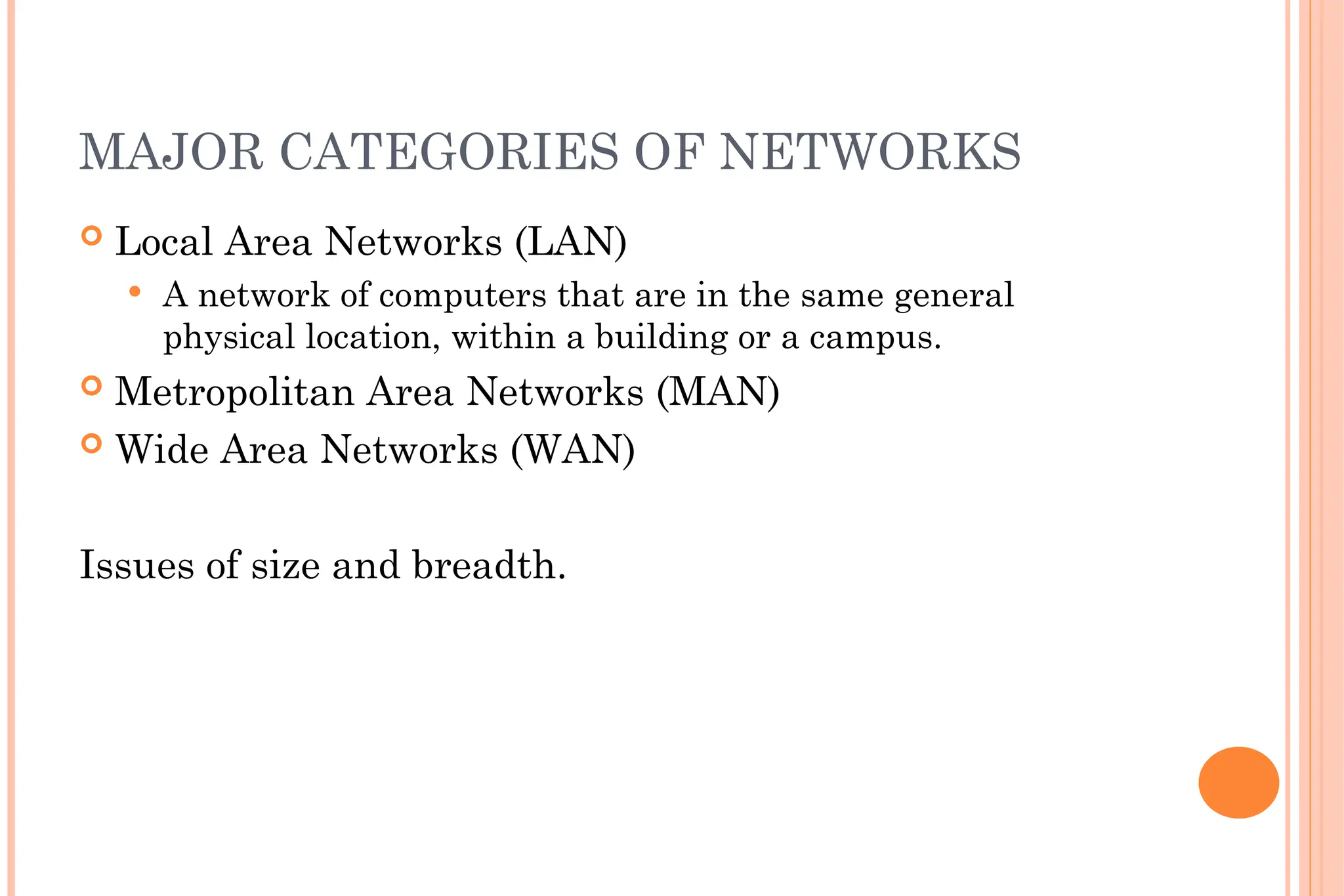 fundamental of networking models LAN WAN MAN | PPT