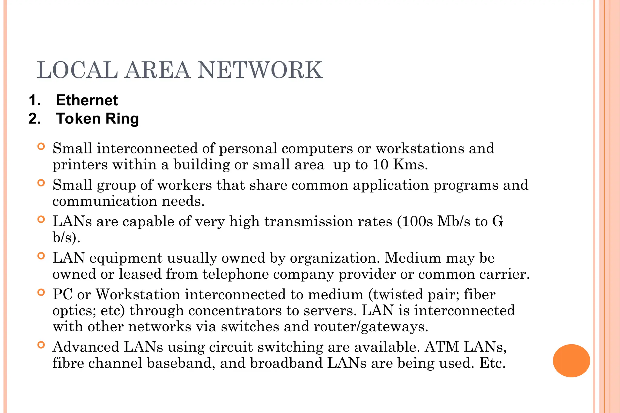 fundamental of networking models LAN WAN MAN | PPT