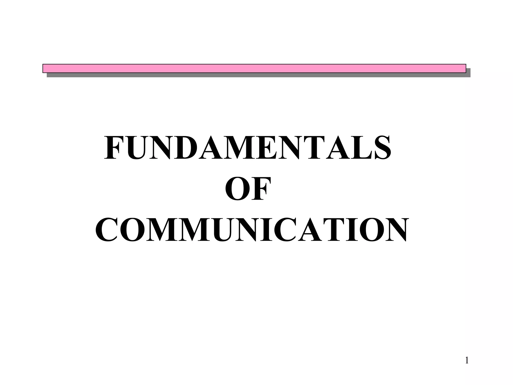 Fundamental of communication | PPT