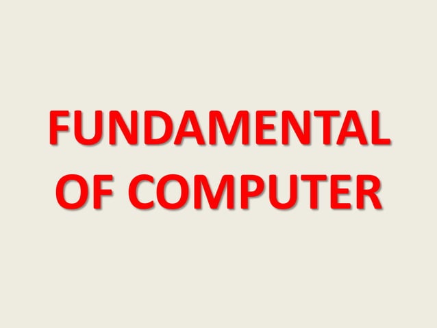 FUNDAMENTAL OF COMPUTER BCA semester one | PPT
