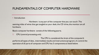 Fundamental of computer hardware | PDF