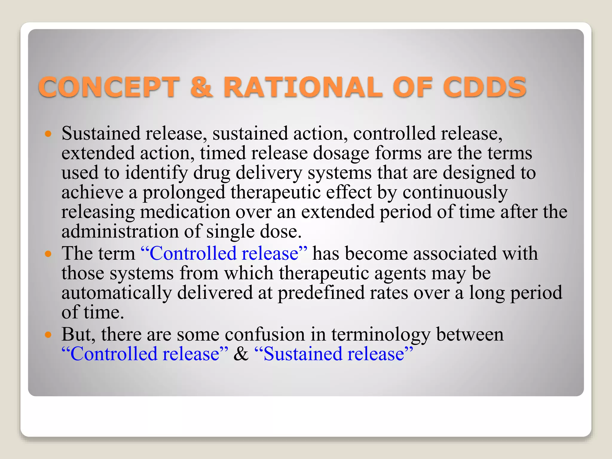 Fundamental of control release drug delivery | PPTX