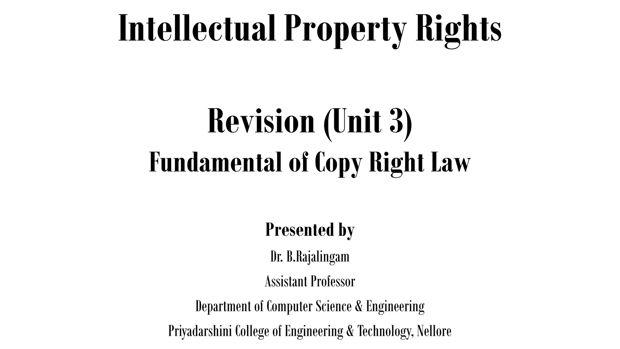 Fundamental of copy right law | PDF