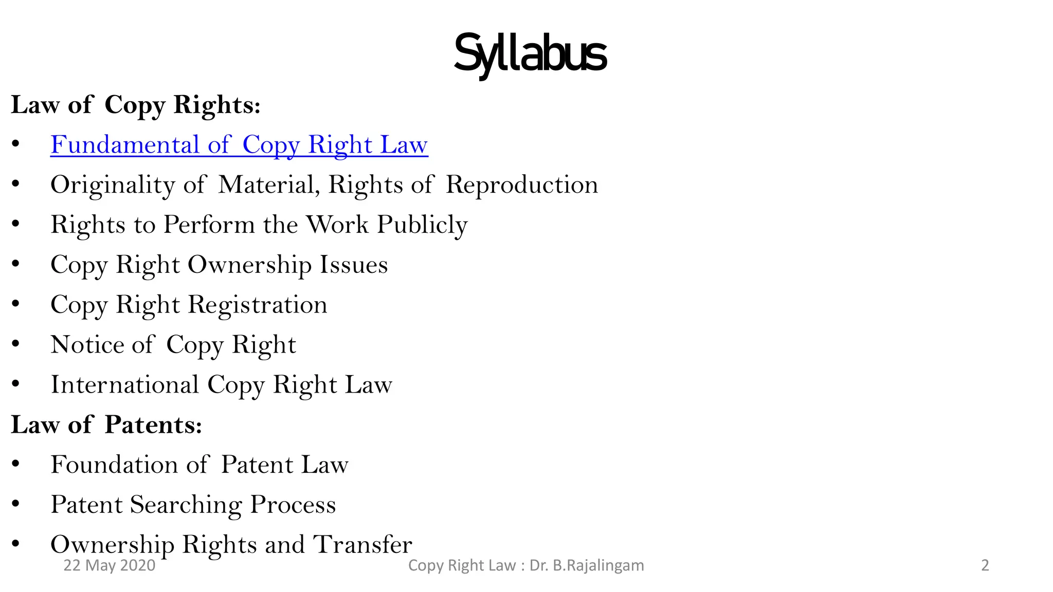 Fundamental of copy right law | PDF