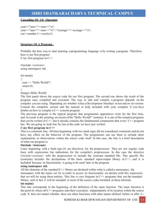 fundamental of c++ for students of b.tech iii rd year student | PDF | Programming Languages ...