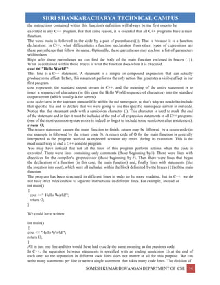 fundamental of c++ for students of b.tech iii rd year student | PDF ...