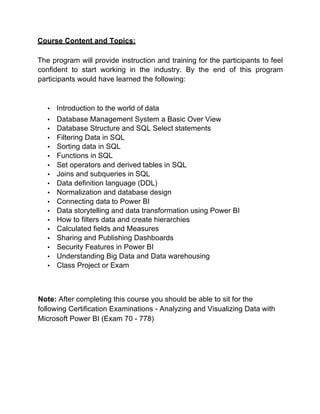 Fundamental of data analytics | PDF | Databases | Computer Software and ...