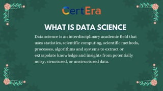"Data Science: Insight & Analysis" and fundamental of data science? | PDF