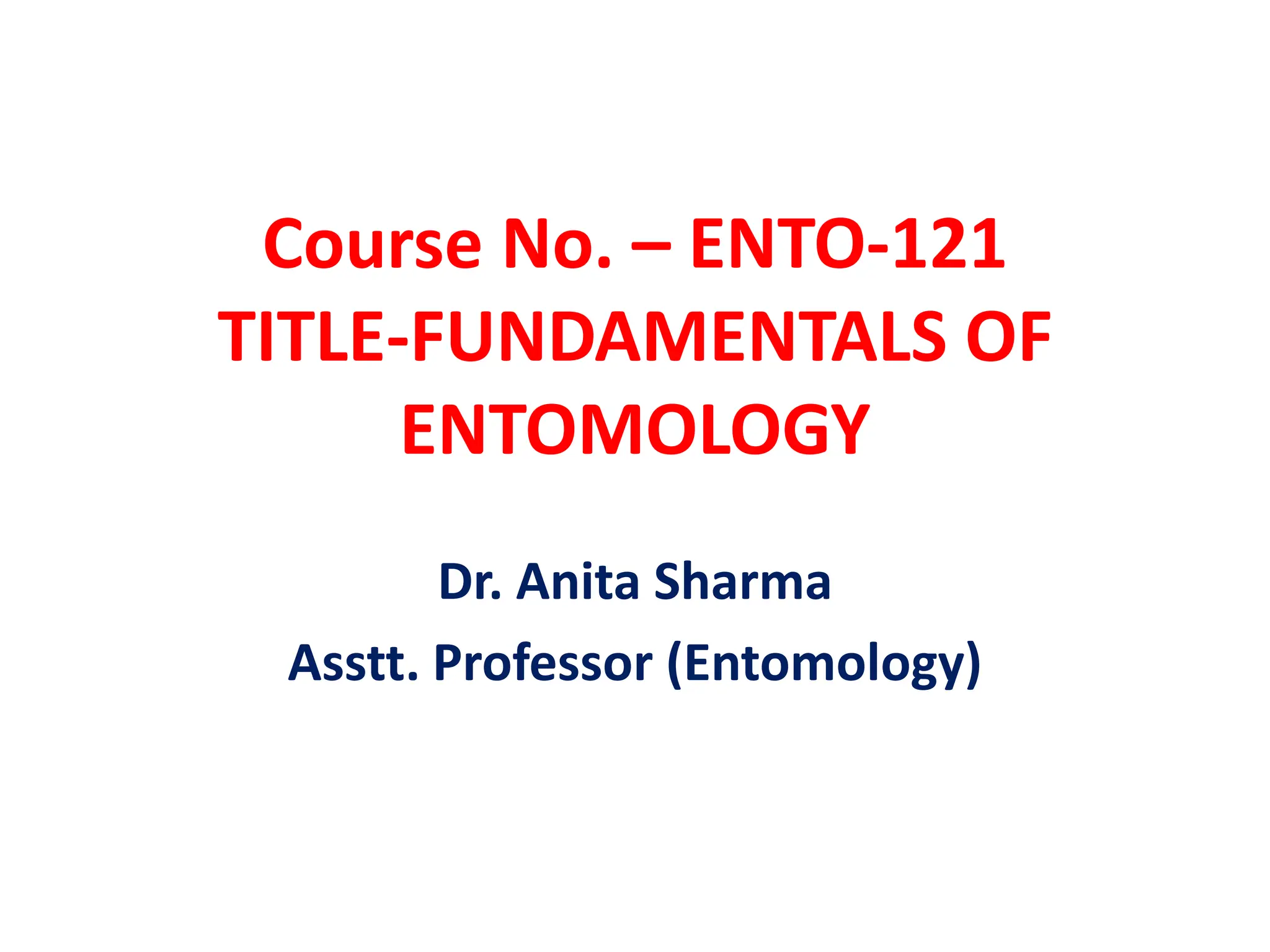 FUNDAMENTAL OF ENTOMOLOGY notes for b sc agriculture | PPTX